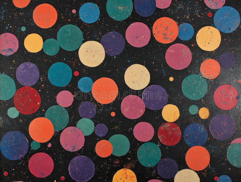 Multicolor Circle Pattern in Retro Digital Design Stock Image - Image ...