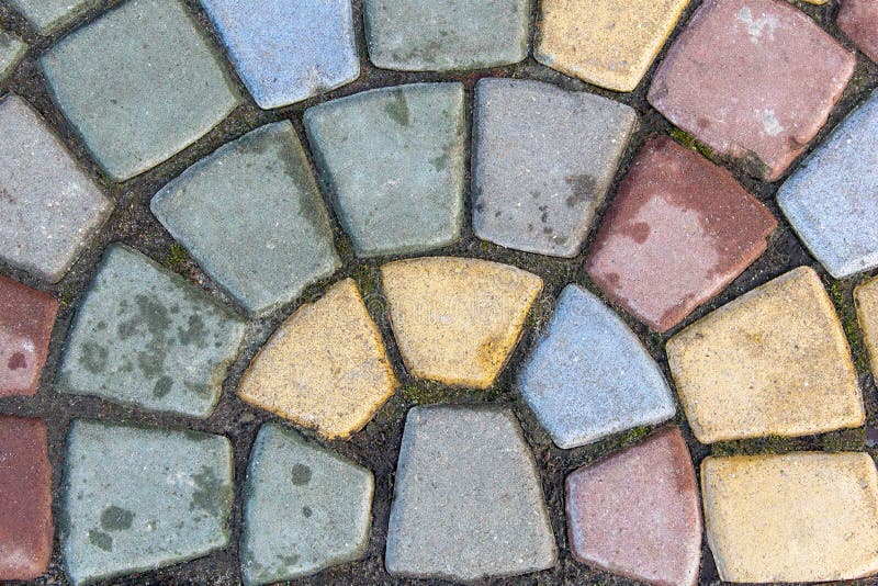 Multicolor Concrete Paving Slab. Beautiful Pattern, Background Close-up ...