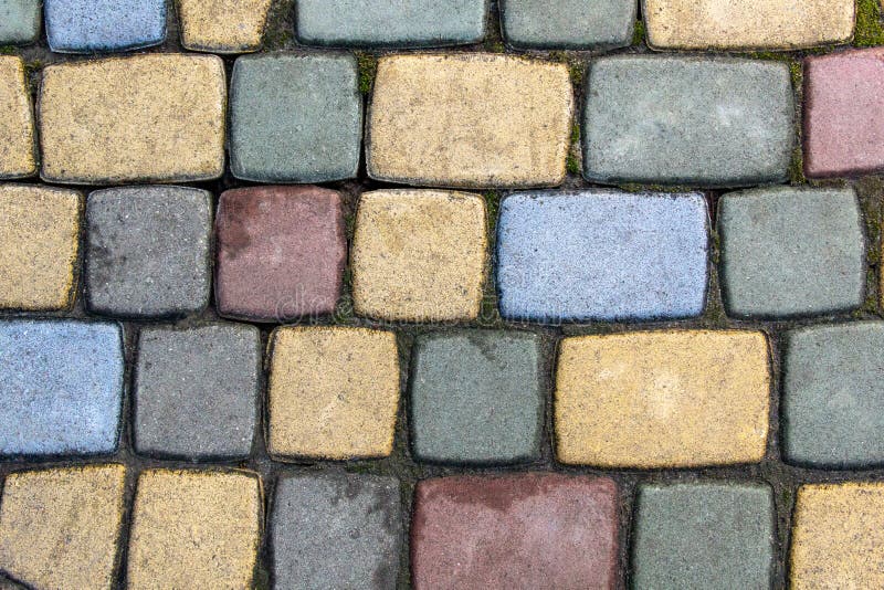 Multicolor Concrete Paving Slab. Beautiful Pattern, Background Close-up ...