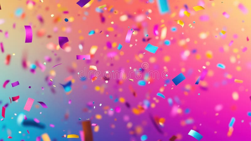 Multicolor Confetti Explosion on Bright Gradient for Celebration and ...