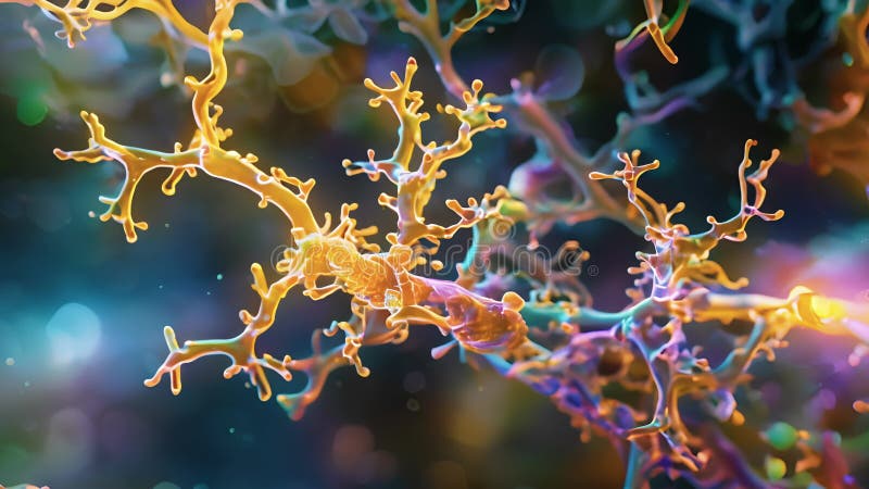 Multicolor Confocal Microscope Image Revealing the Intricate Branching ...