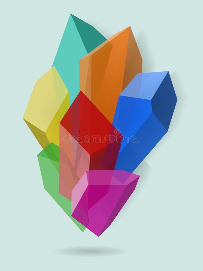 Multicolor Crystal. Vector Gem. Transparent Mineral with 3d Effect ...