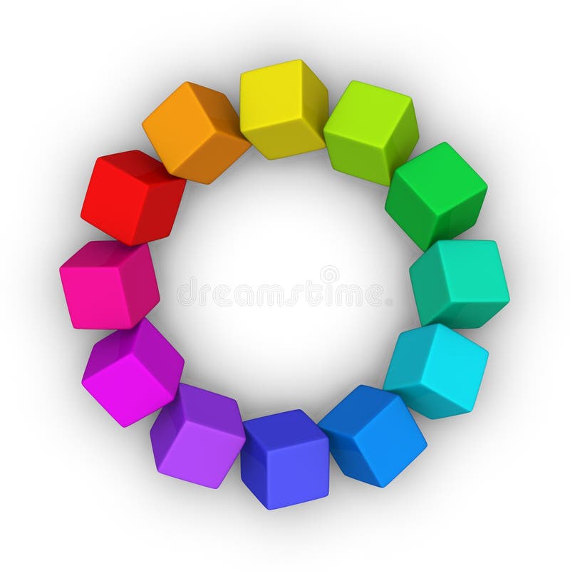 Multicolor cubes circle stock illustration. Illustration of creativity ...