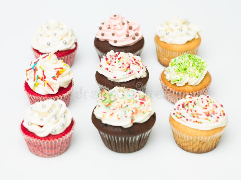 Multicolor cupcakes stock image. Image of food, holiday - 28005837