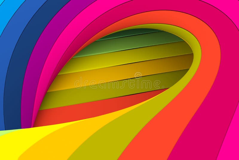 Multicolor Curved Line Abstract Background Stock Illustration ...
