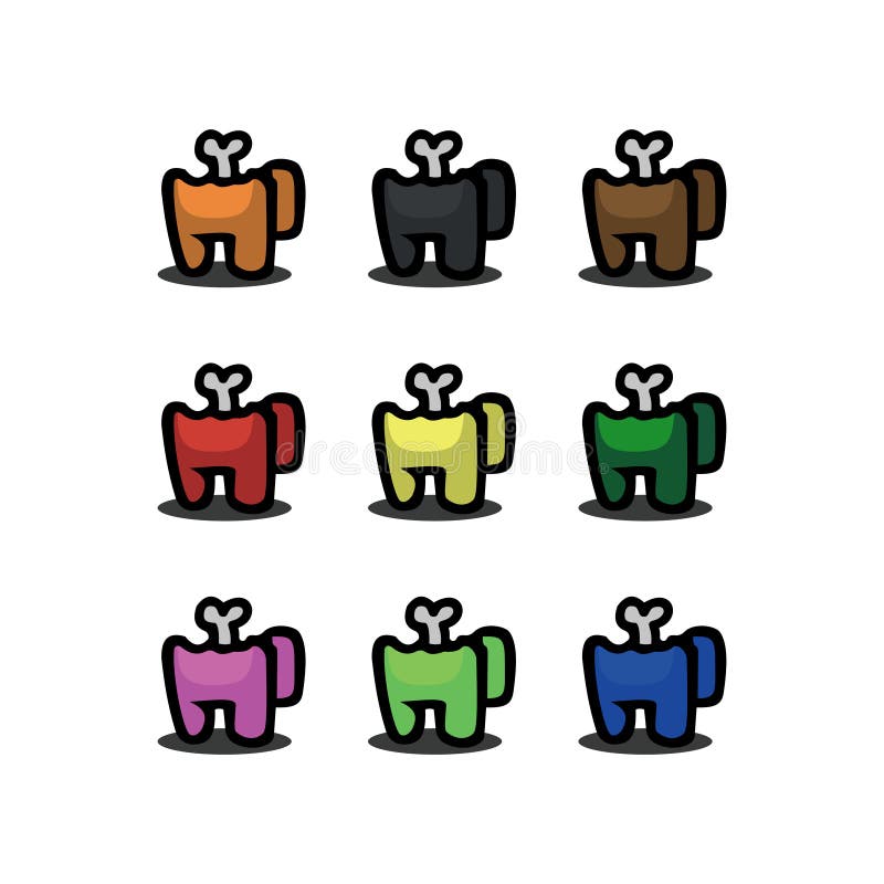 Multicolor Dead Body, among Us Game Characters, Vector Illustration ...