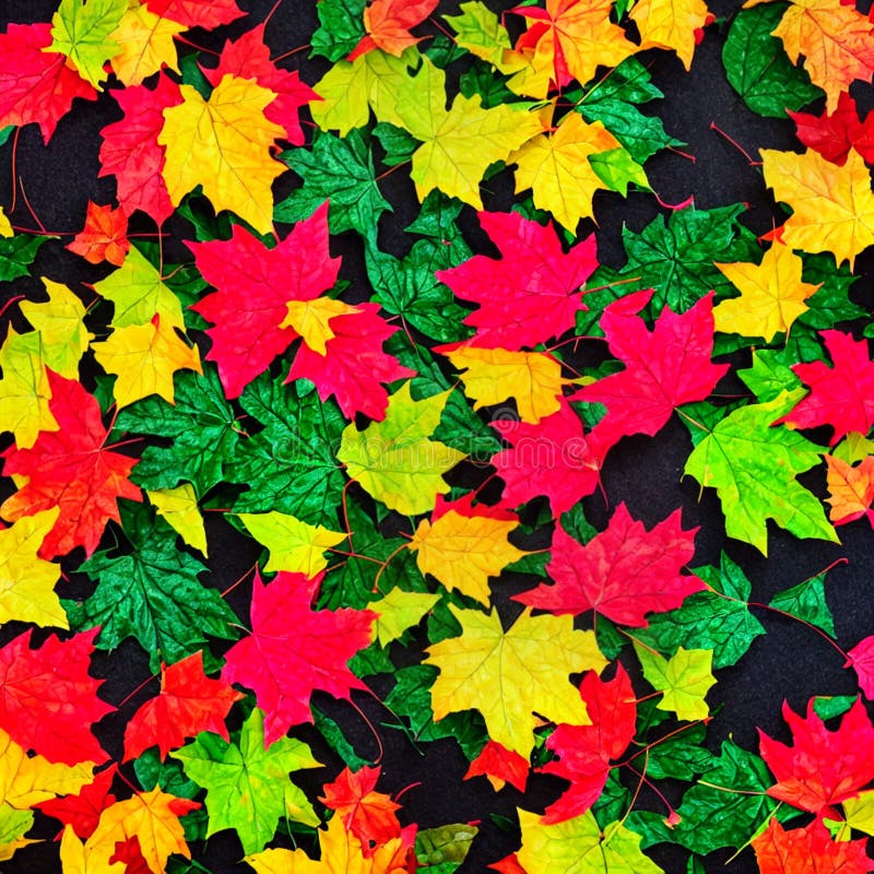 Multicolor Doodle Leaf Fall Autumn Season Stock Illustration ...