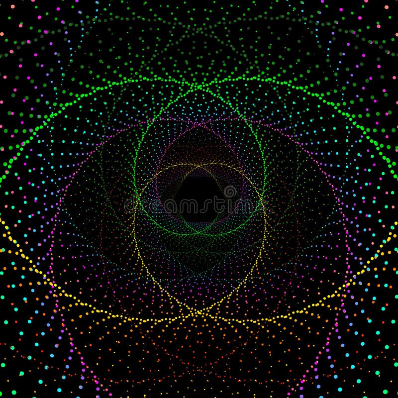 Multicolor Dotted Spiral Vortex Vector Background. Stock Vector ...
