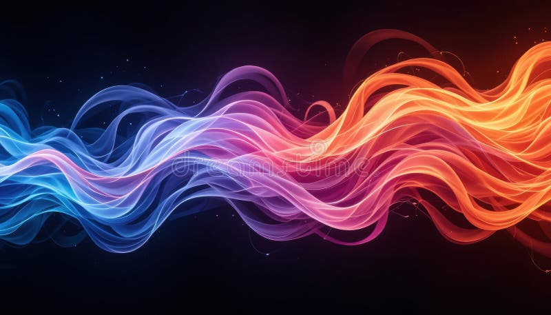 Multicolor Energy Wave Fusion Art Stock Illustration - Illustration of ...