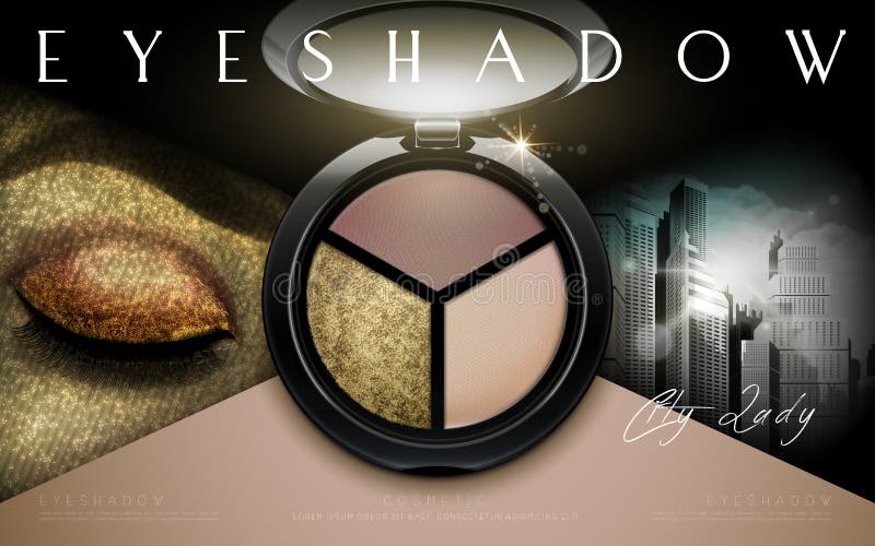 Multicolor eyeshadow ad stock vector. Illustration of multicolour ...