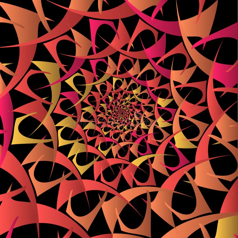 Multicolor Festive Abstract Spiral Figure Rotation. Black Background ...