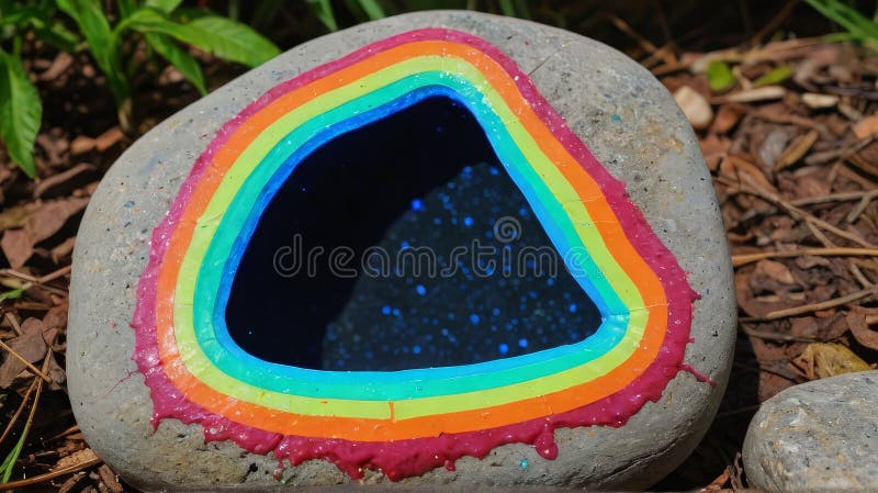 Multicolor Fiberoptic Neon Stone Stock Illustration - Illustration of ...