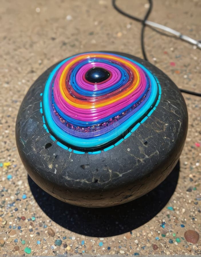 Multicolor Fiberoptic Neon Stone Stock Illustration - Illustration of ...