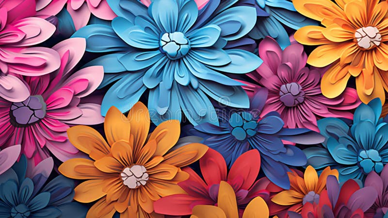 Multicolor Floral Pattern Design for Wallpaper Wrapping Paper ...