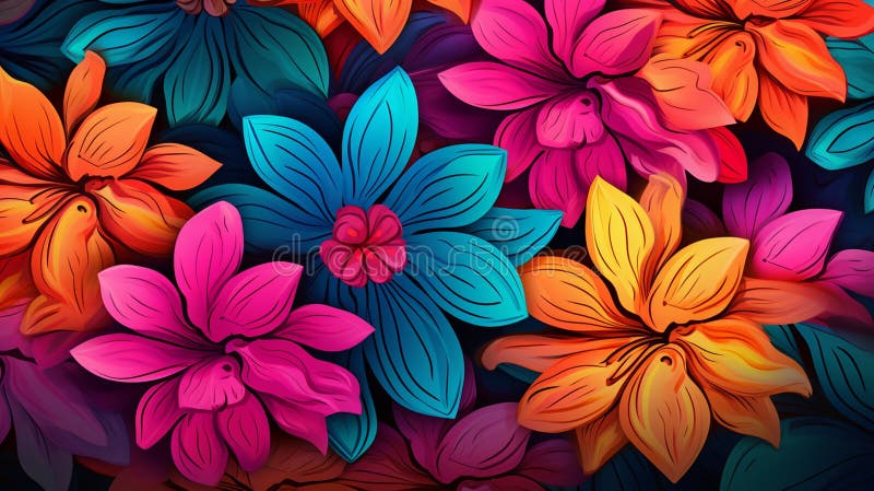 Multicolor Floral Pattern Design for Wallpaper Wrapping Paper ...