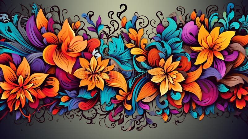 Multicolor Floral Pattern Design for Wallpaper Wrapping Paper ...