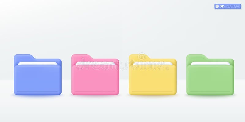 Multicolor Folder 3d Icon Symbol. Information Online Presentation ...