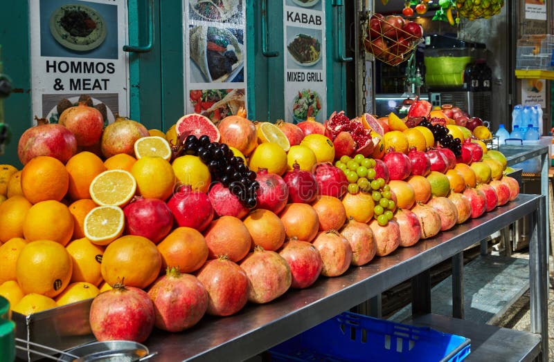 The Multicolor Fruit at the Jerusalem Bazaar in the Arab Quarter ...