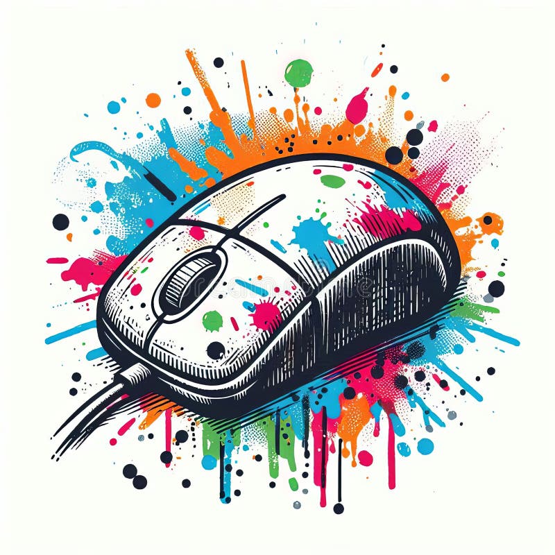 Multicolor Gaming Mouse Design Stock Illustration - Illustration of ...
