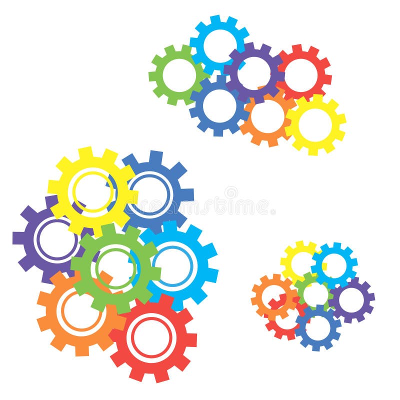 Multicolor gear stock vector. Illustration of mechanical - 70770385