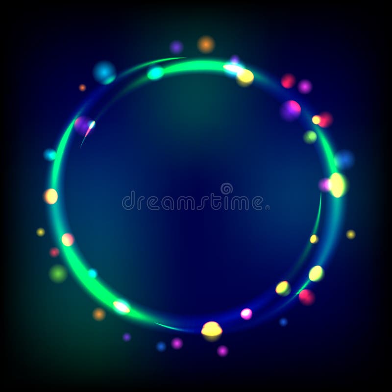 Multicolor Glowing Circle Frame with Sparkles. Stock Vector ...
