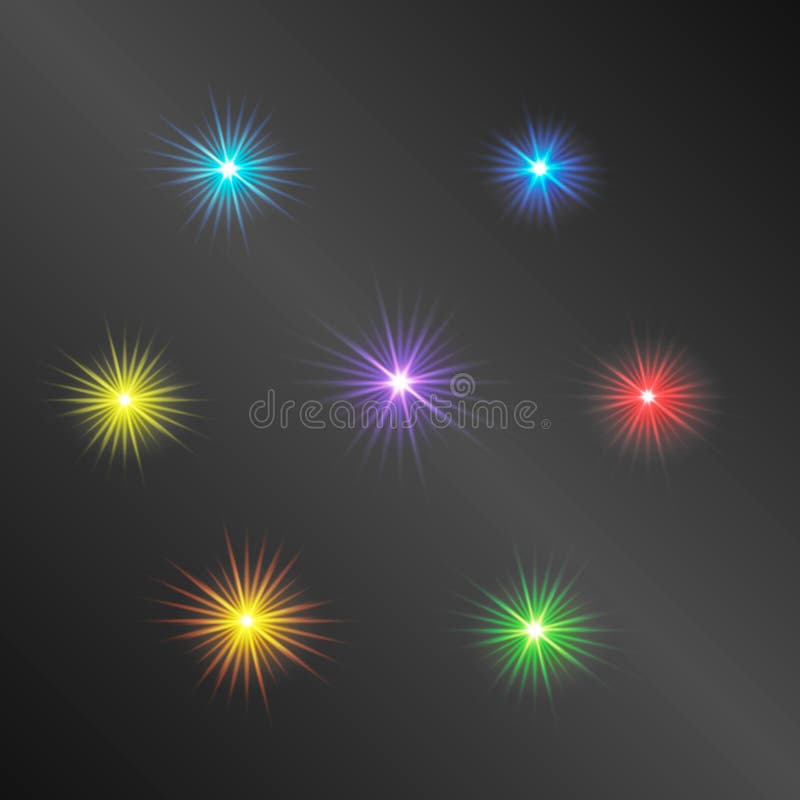 Multicolor Glowing Light Burst Explosion with Transparent. Vector ...