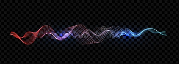 Multicolor Glowing Waveform with Dynamic Curves. Abstract Digital Sound ...