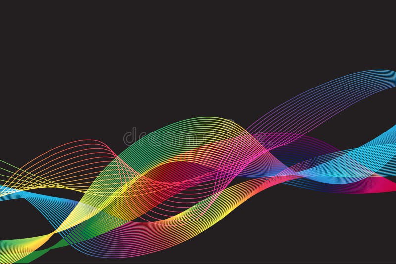 Multicolor Gradient Lines and Wave Background Stock Vector ...