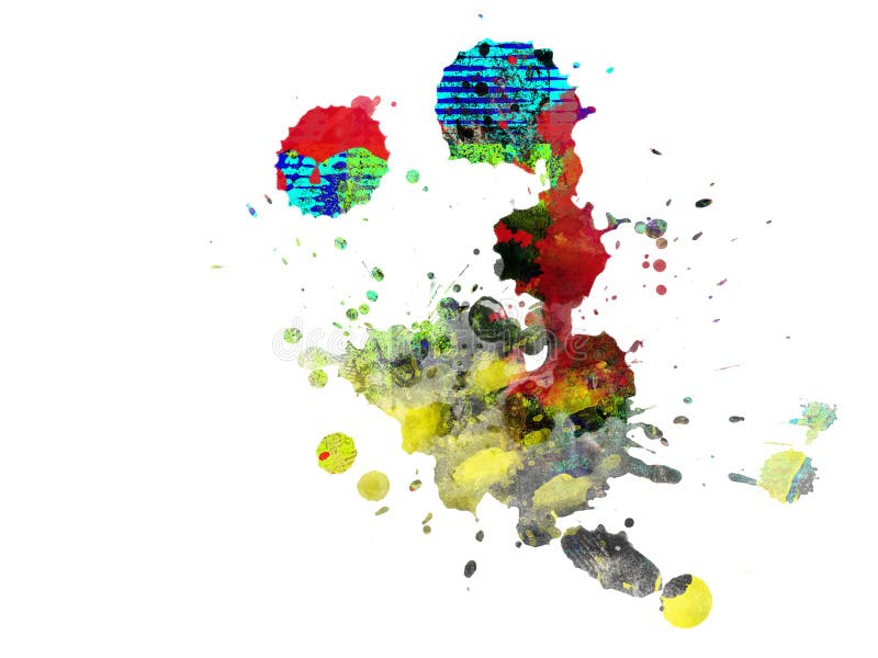 Multicolor, Halftone Spotted Ink Splash , Splatter Design Element ...