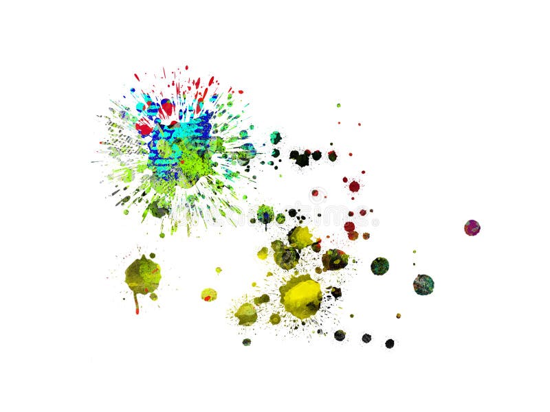 Multicolor, Halftone Spotted Ink Splash , Splatter Design Element ...