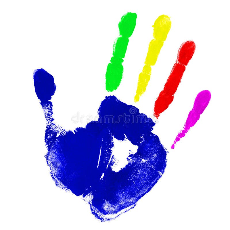 Multicolored hand print stock illustration. Illustration of play - 8481127