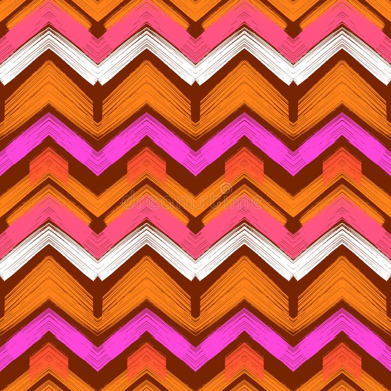 Multicolor Hand Drawn Pattern Zigzag Stock Vector - Illustration of ...