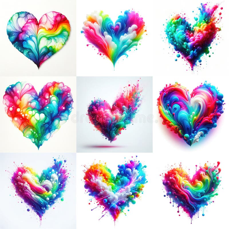 Multicolor a Heart Shape Exploding with Vibrant Rainbow Colors Stock ...