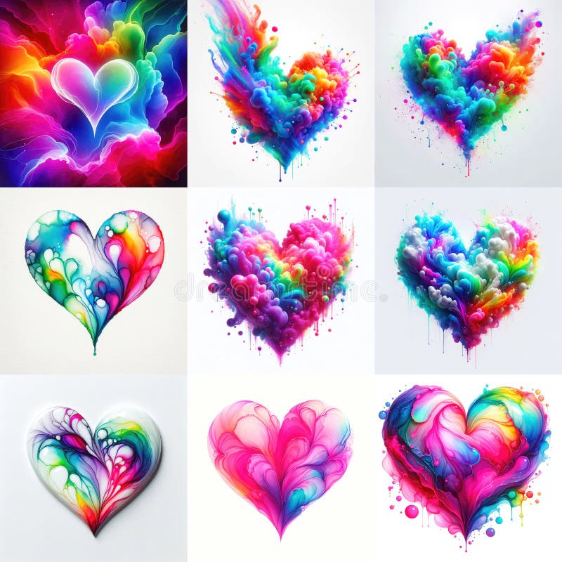 Multicolor a Heart Shape Exploding with Vibrant Rainbow Colors Stock ...
