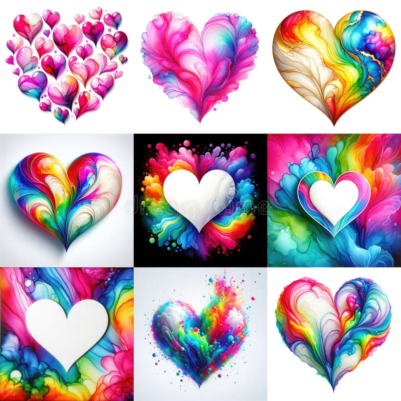 Multicolor a Heart Shape Exploding with Vibrant Rainbow Colors Stock ...