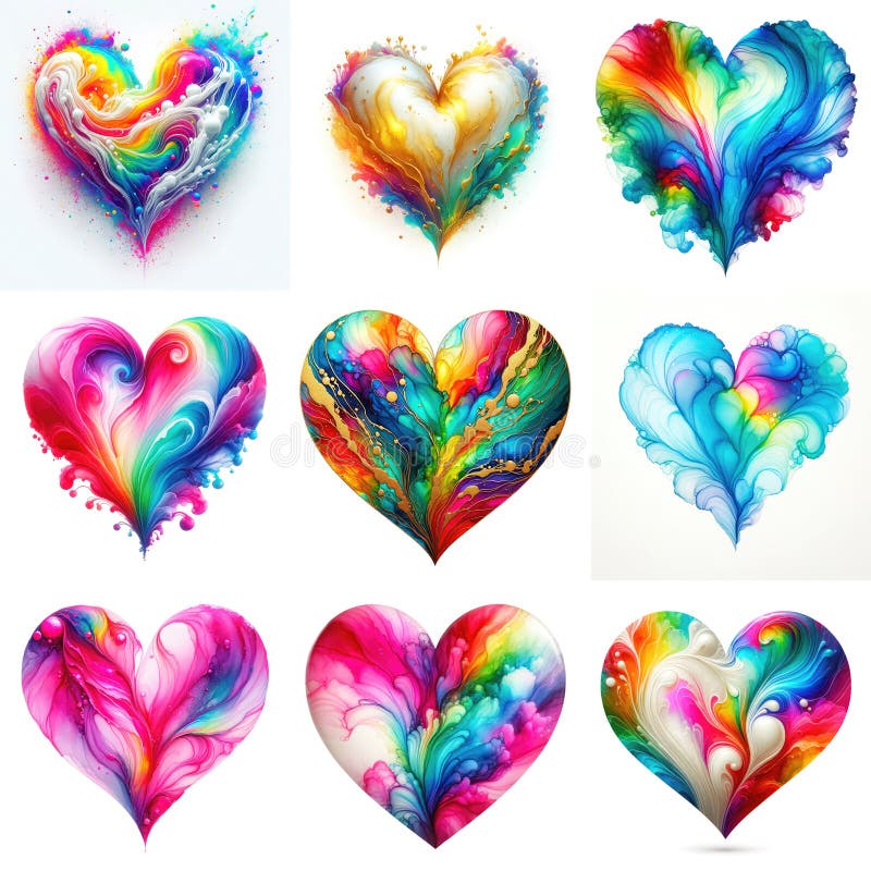 Multicolor a Heart Shape Exploding with Vibrant Rainbow Colors Stock ...