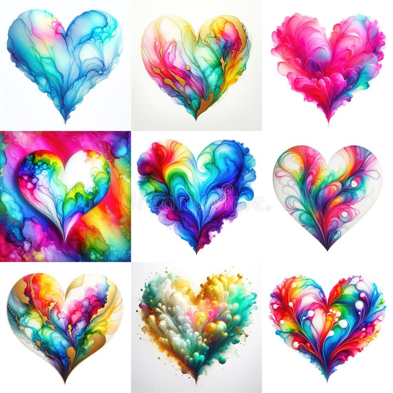 Multicolor a Heart Shape Exploding with Vibrant Rainbow Colors Stock ...