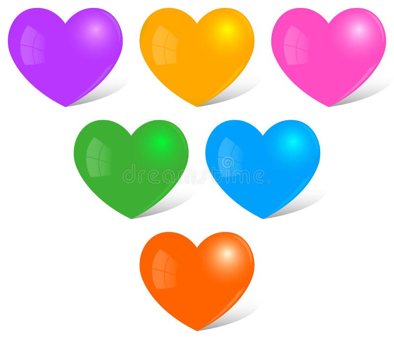 Multicolor Hearts stock vector. Illustration of perfect - 28727264