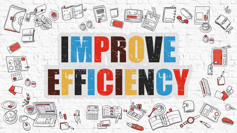 Improve Efficiency - Doodle Red Text. Business Concept. Stock ...