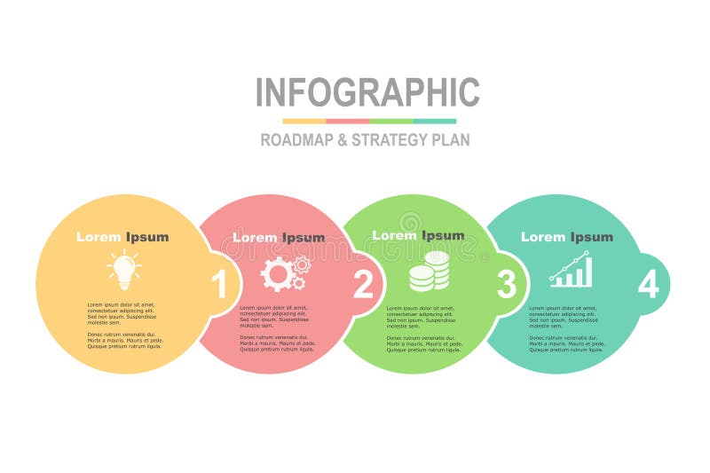 Infographic Element Template, Business Concept with, 4 Steps , Minimal ...