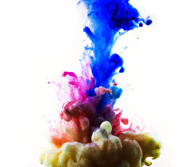 Multicolor Ink Splash Explosion on White Background Stock Illustration ...