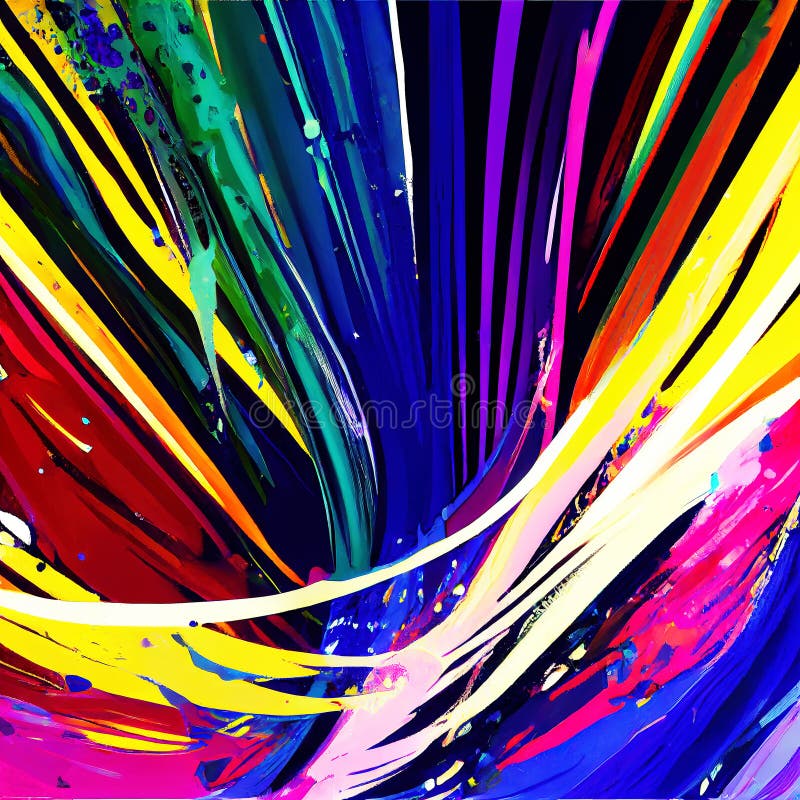 Multicolor Intertwined Splatter Background. Rainbow Splatters and Paint ...