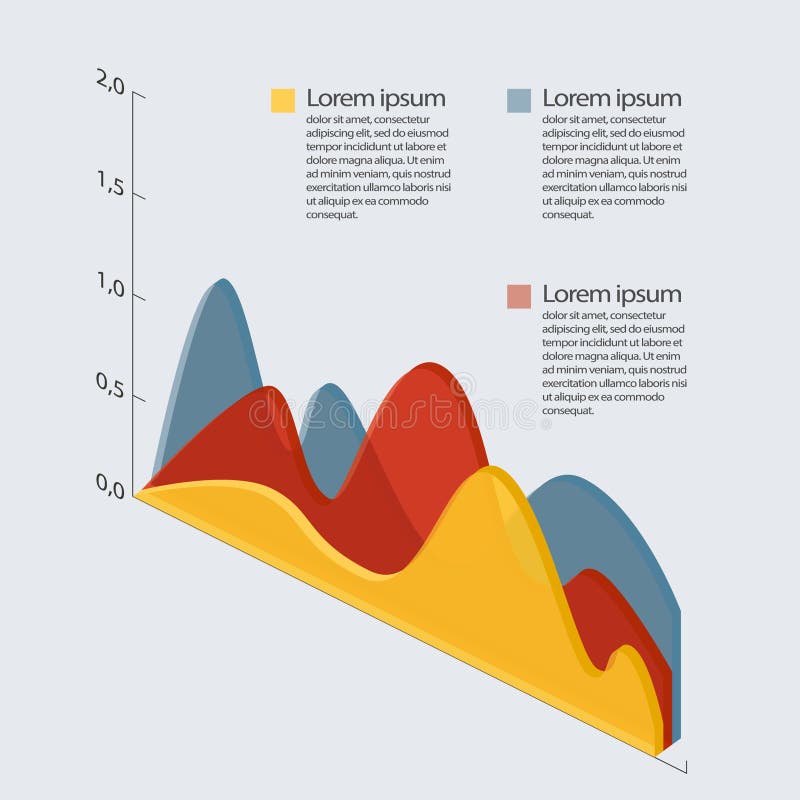 Multicolor Isometric Graph with Transparency Stock Vector ...