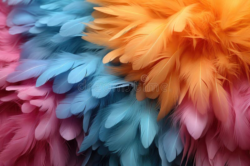 Multicolor Large Bird Feathers: Abstract Texture Stock Photo - Image of ...
