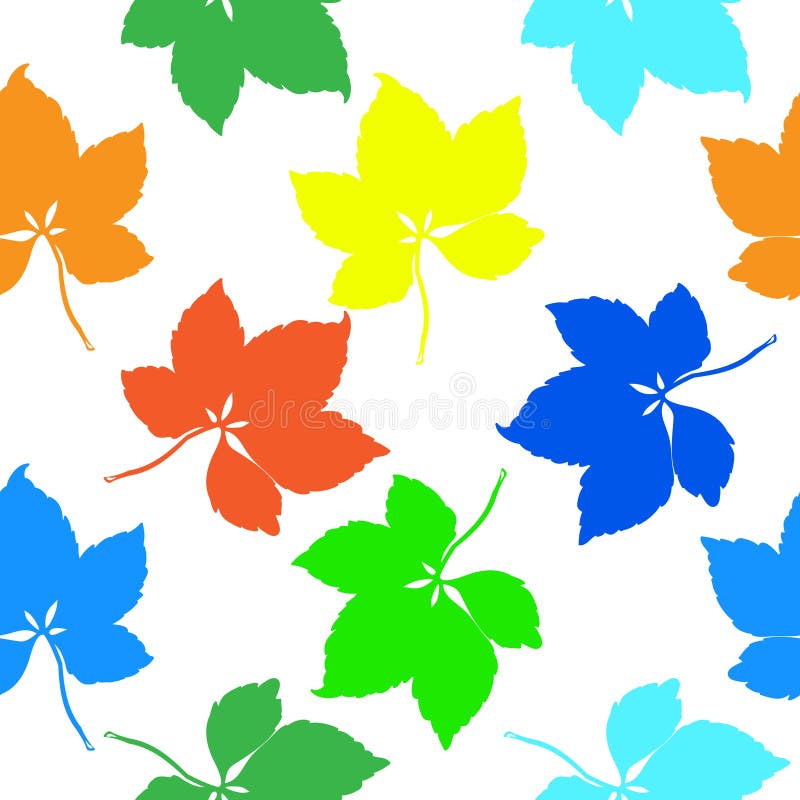 Multicolor Leaves Vector Seamless Pattern Stock Vector - Illustration ...