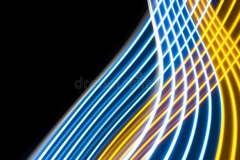 Multicolor Light Curve Lines on a Black Background Stock Image - Image ...