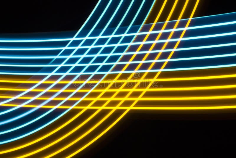 Multicolor Light Curve Lines on a Black Background Stock Photo - Image ...