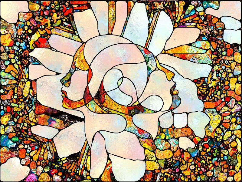 Virtual Stained Glass stock illustration. Illustration of human - 187695876
