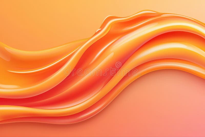 Multicolor Liquid Flowing on Orange Background Creating Dynamic Splash ...
