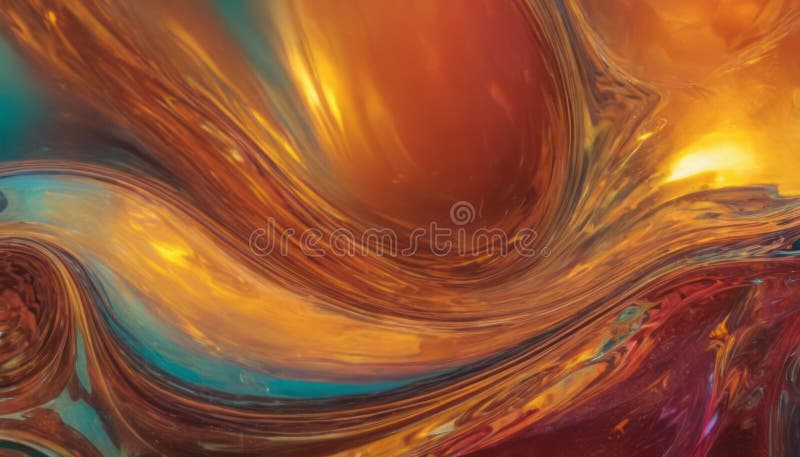 Multicolor Liquid Glass with Refracted Light Stock Image - Image of ...